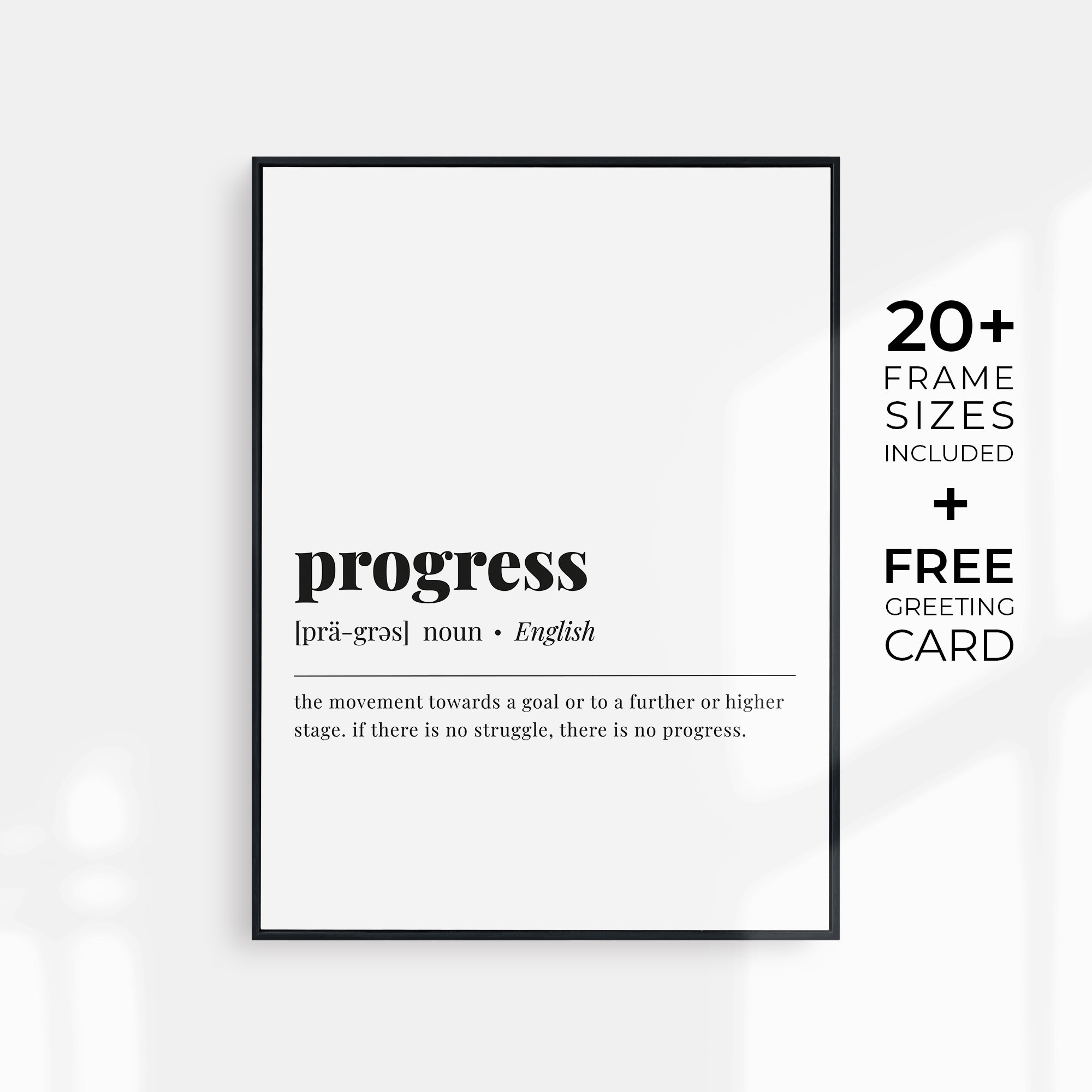 Progress Definition Print Motivational Wall Art Progress Print Digital ...