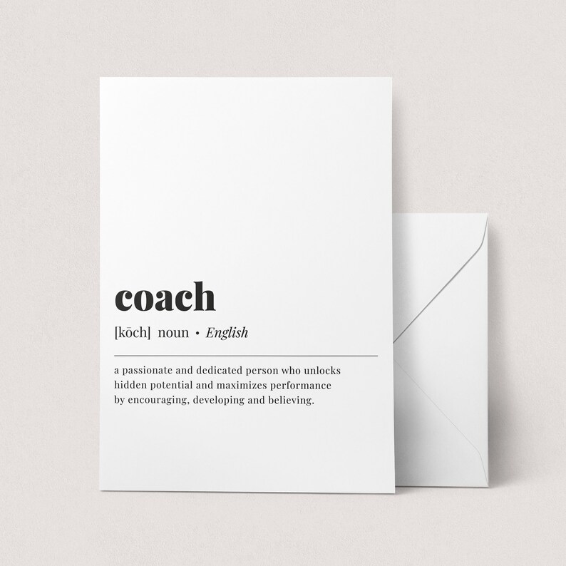 Coach Definition Gift for Coach Printable Football Coach Gift Sports ...