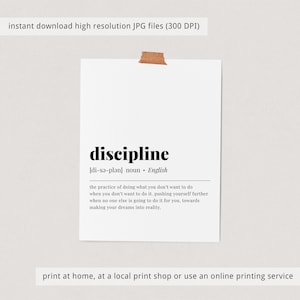 Discipline Wall Art Printable Discipline Poster Discipline Meaning ...