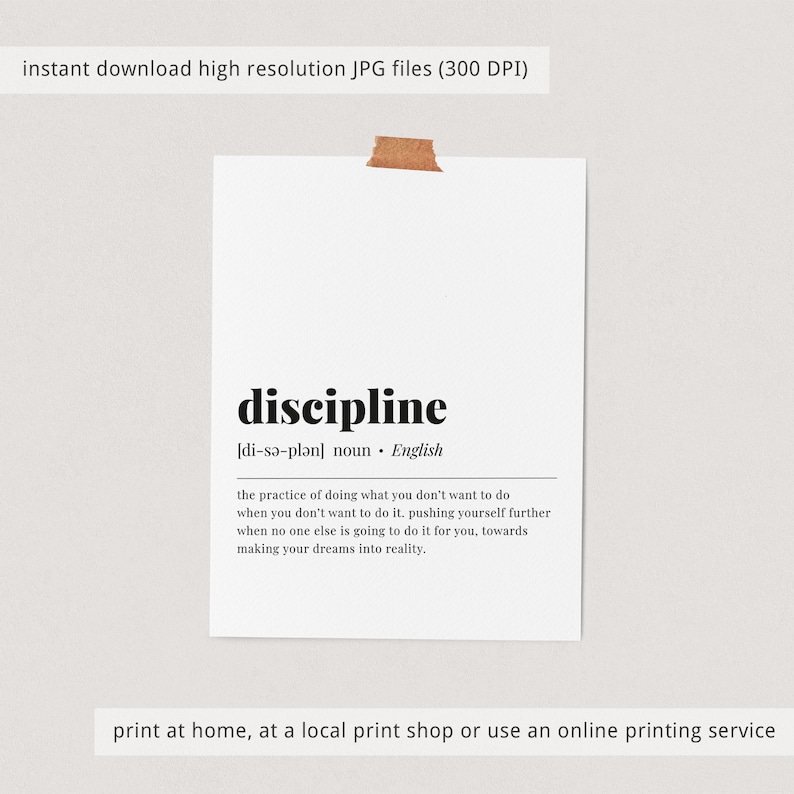 Discipline Wall Art Printable Discipline Poster Discipline Meaning ...