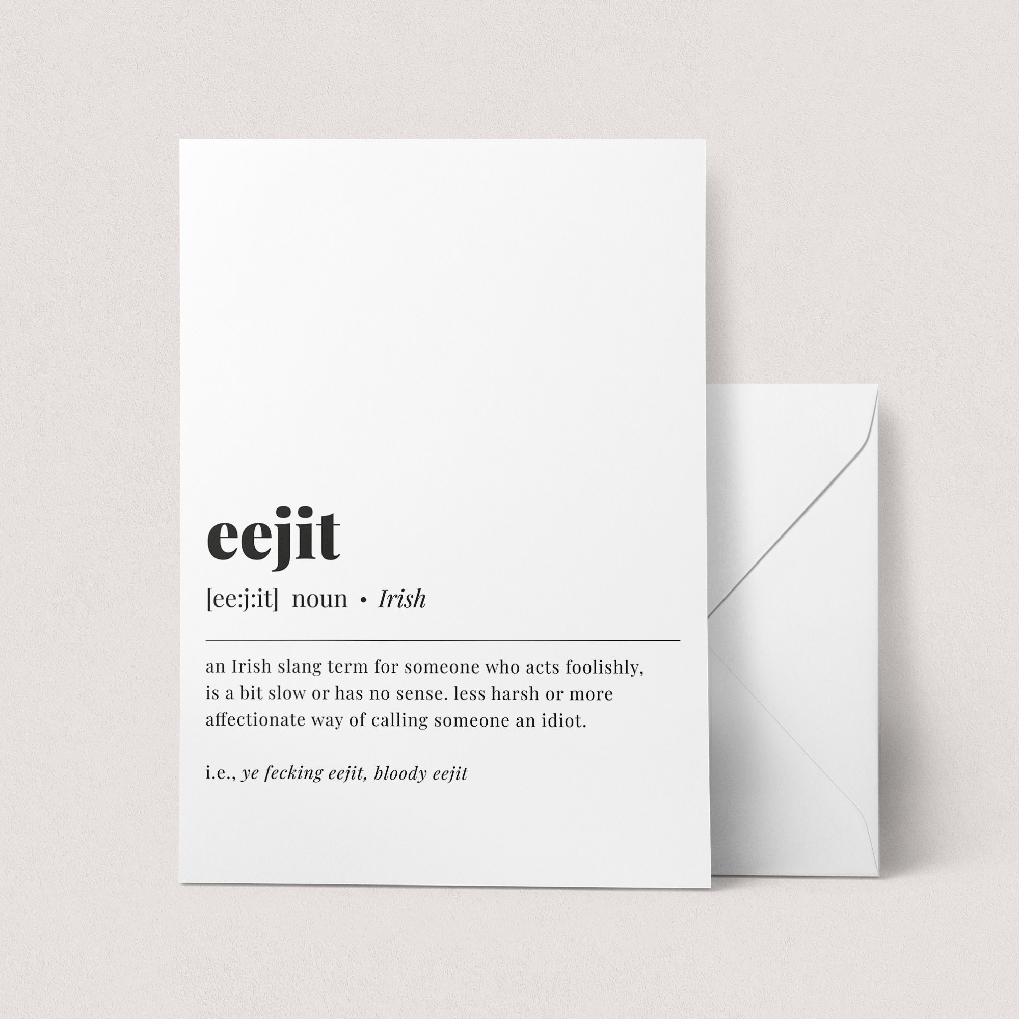 Eejit Definition Print Irish Slang Eejit Poster Instant Download Irish ...