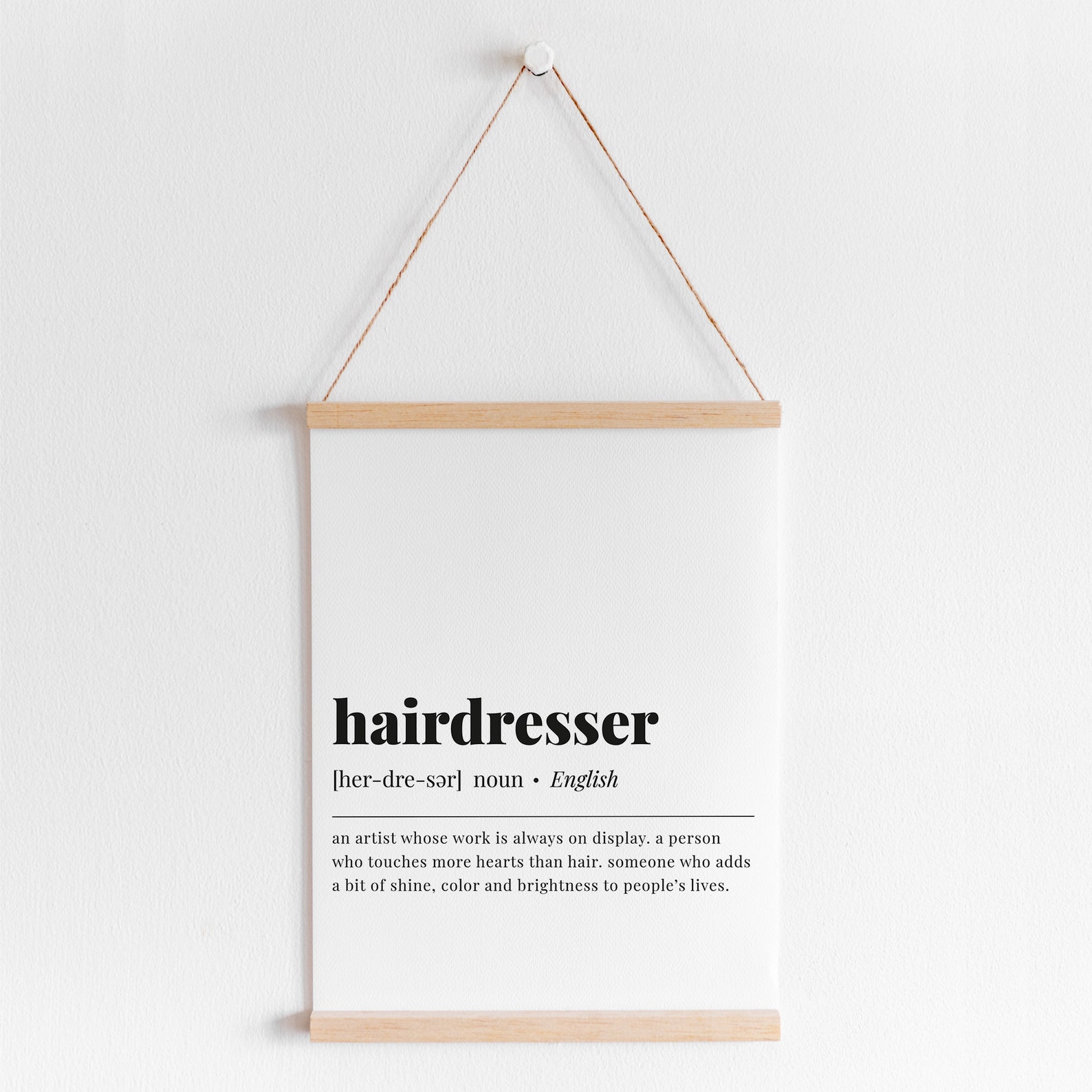 Hairdresser Definition Print Hairdresser Gift Printable Hair Salon Wall ...