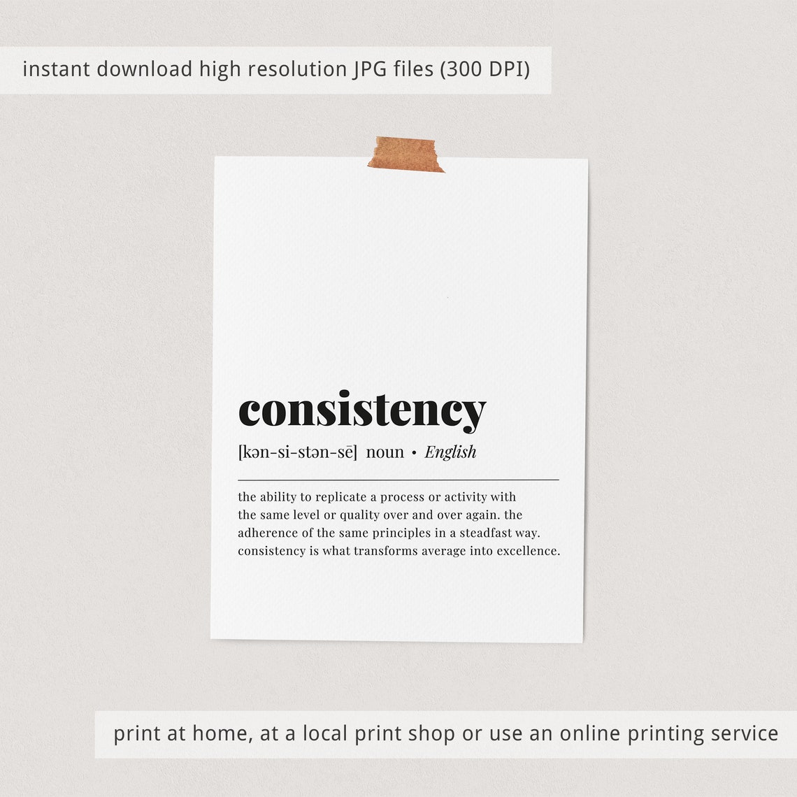 Consistency Definition Printable Consistency Quotes Motivational Wall ...