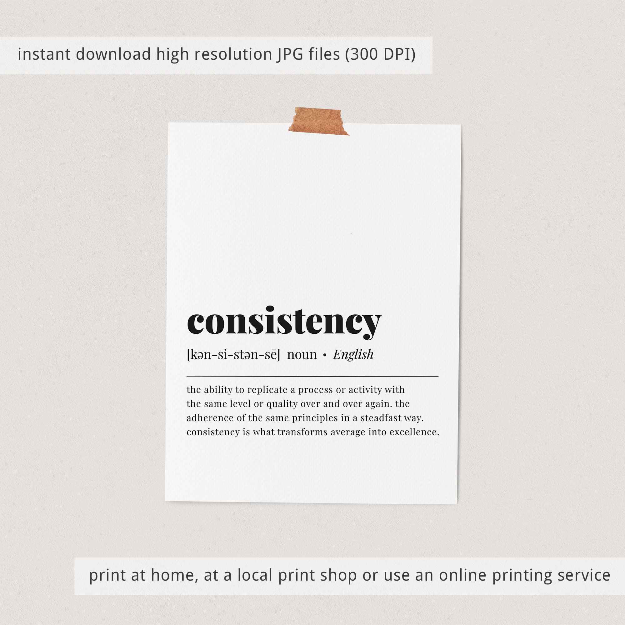 Consistency Definition Printable Consistency Quotes Motivational Wall ...