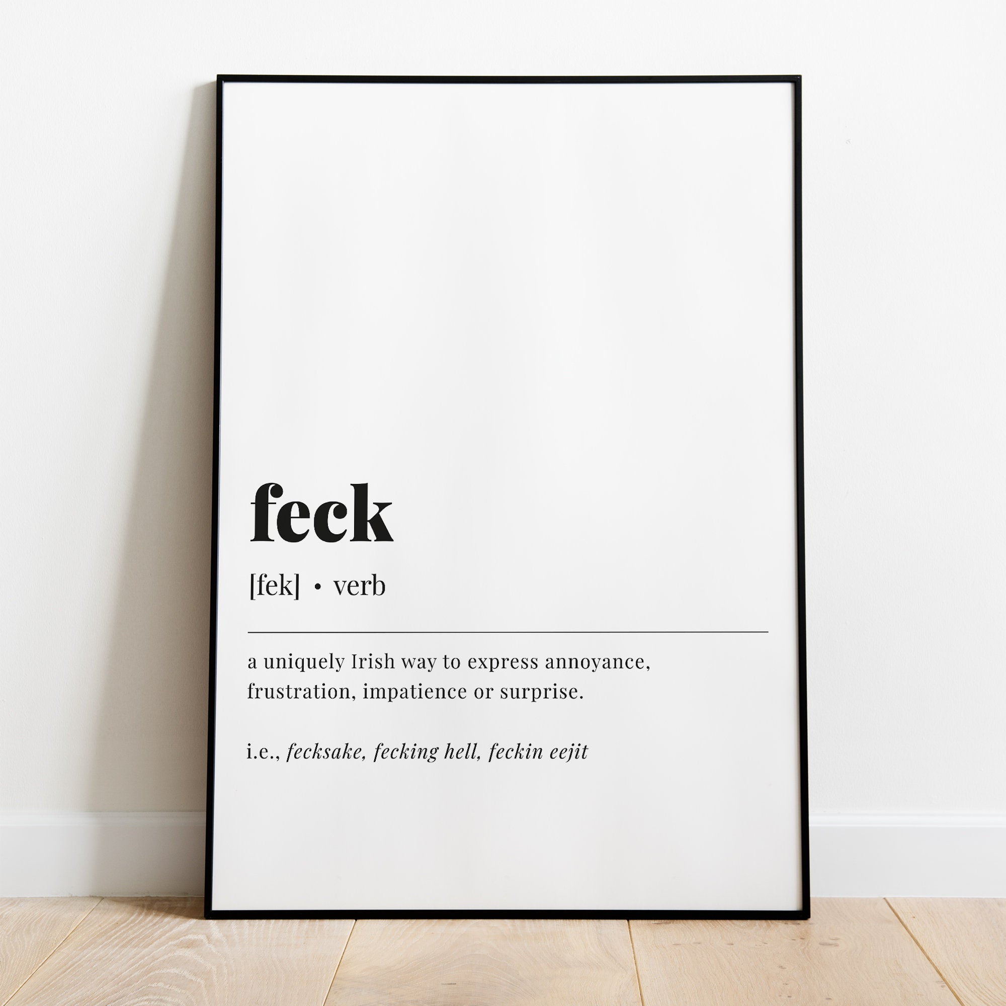 Feck Printable Feck Definition Print Funny Irish Slang Instant Download ...