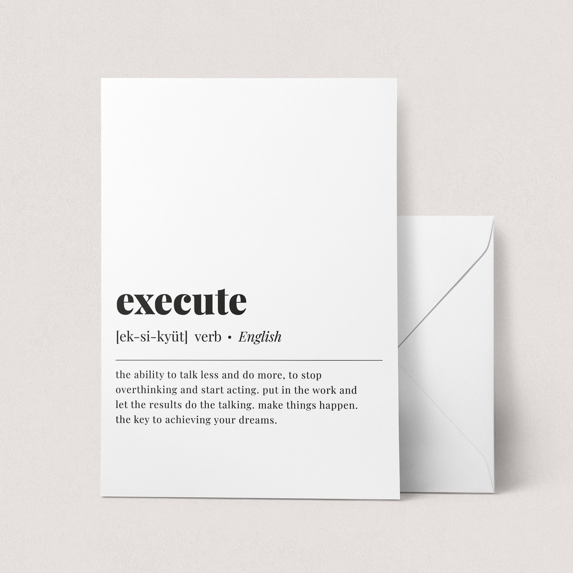 Execute Definition Printable Office Wall Art Motivational Prints ...