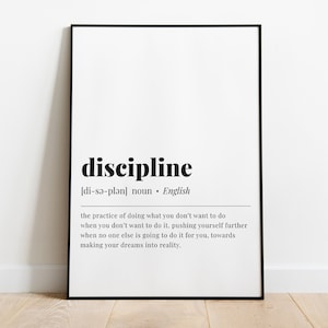 Discipline Wall Art Printable Discipline Poster Discipline Meaning ...