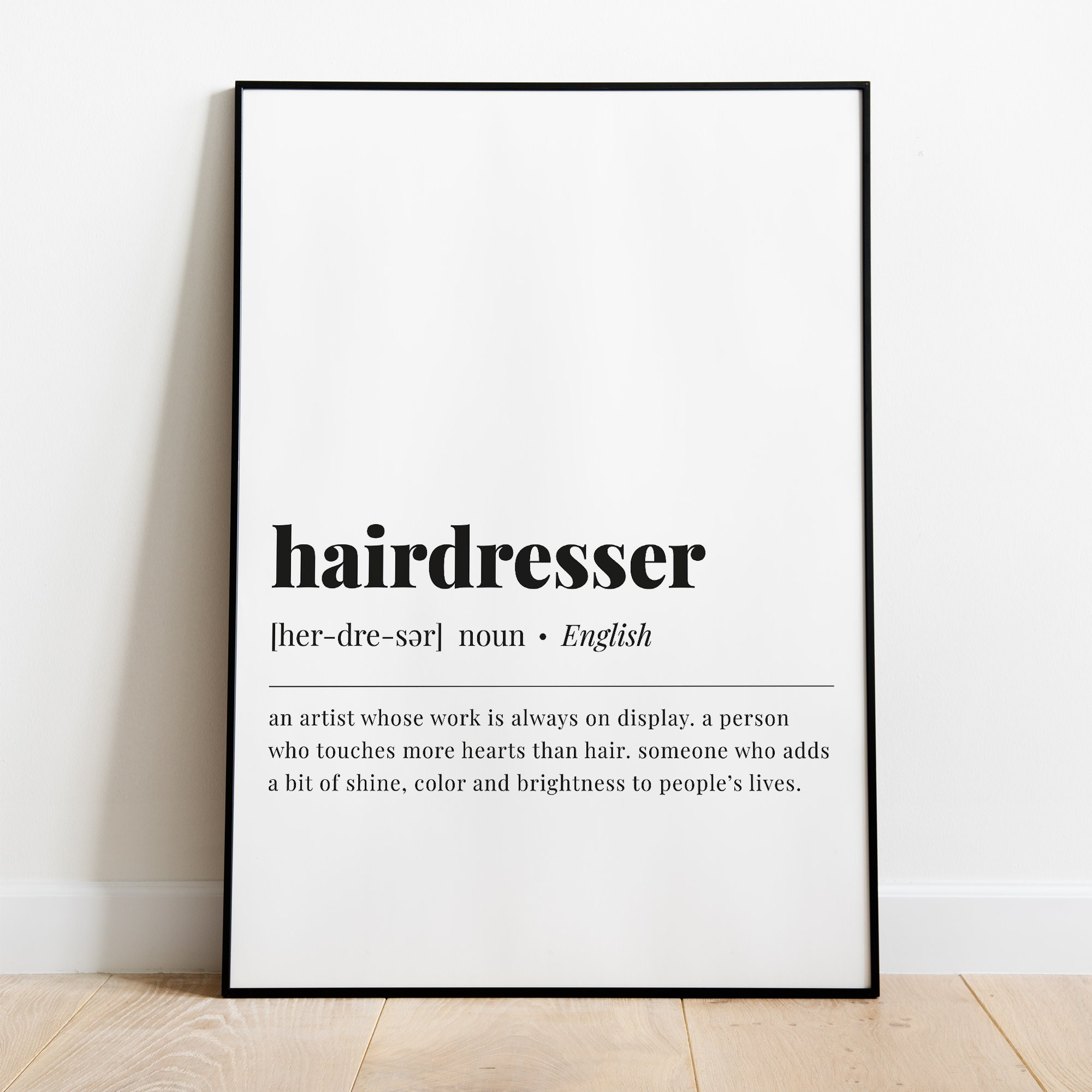 Hairdresser Definition Print Hairdresser Gift Printable Hair Salon Wall ...