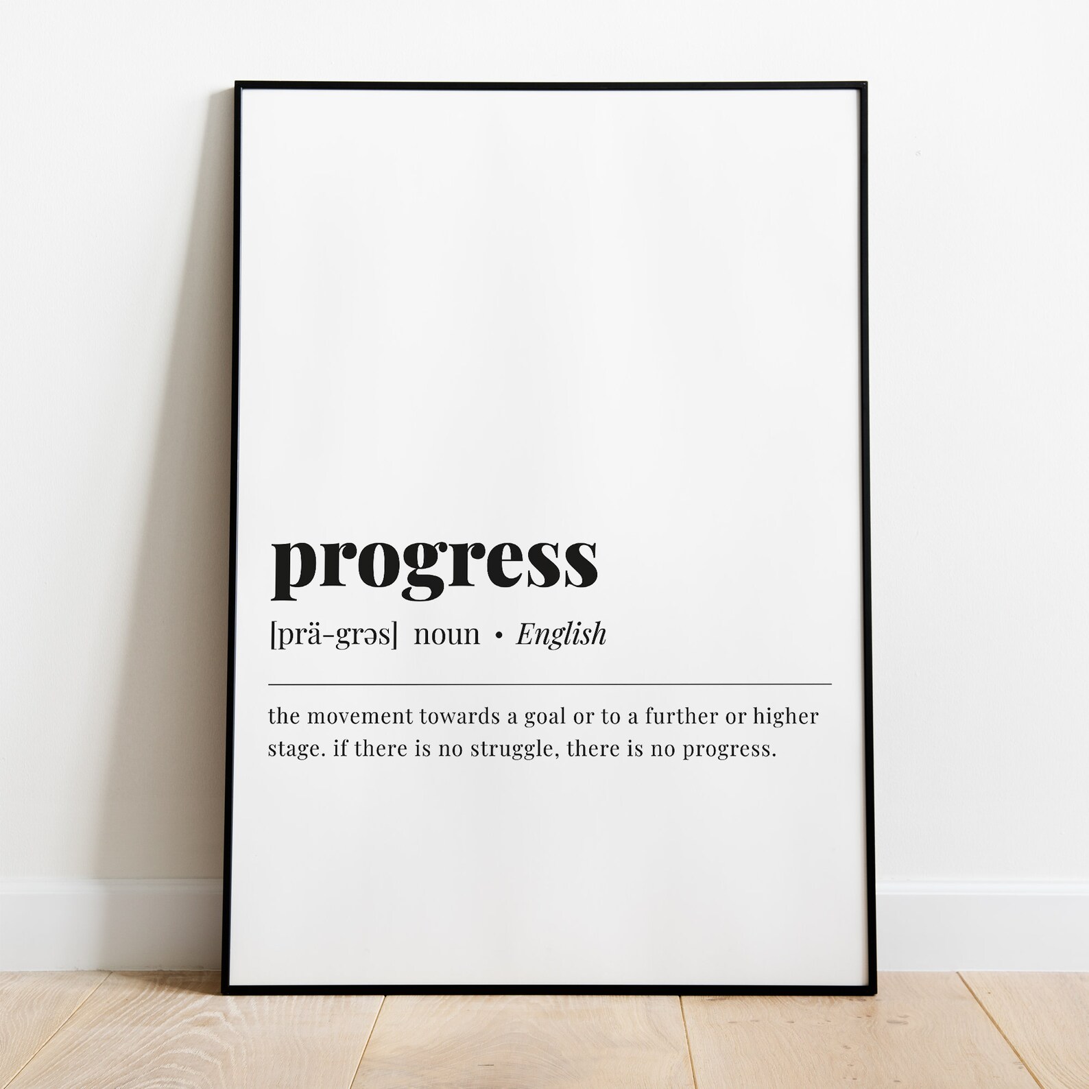 Progress Definition Print Motivational Wall Art Progress Print Digital ...