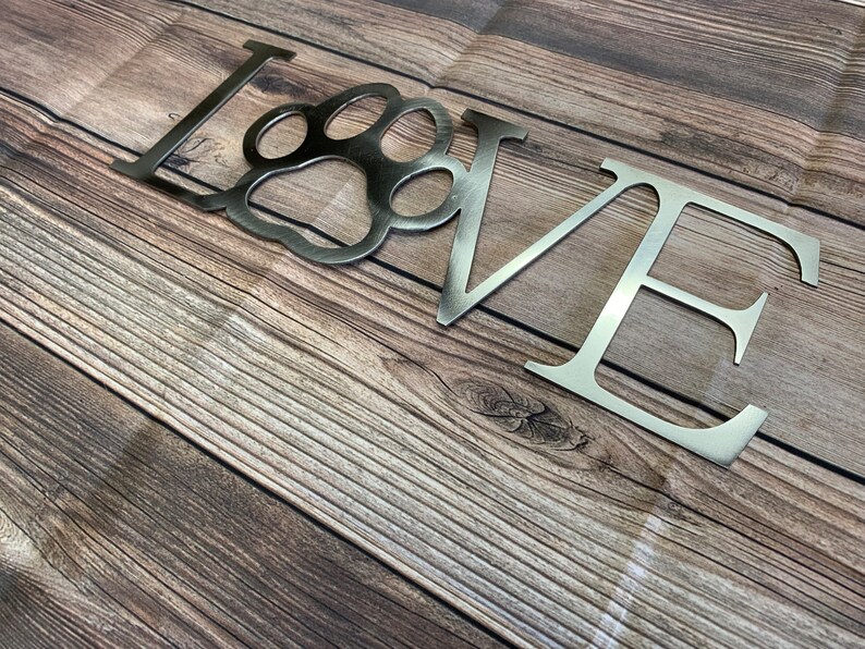 Love Dog Paw CNC Plasma Cut Metal Sign - Etsy