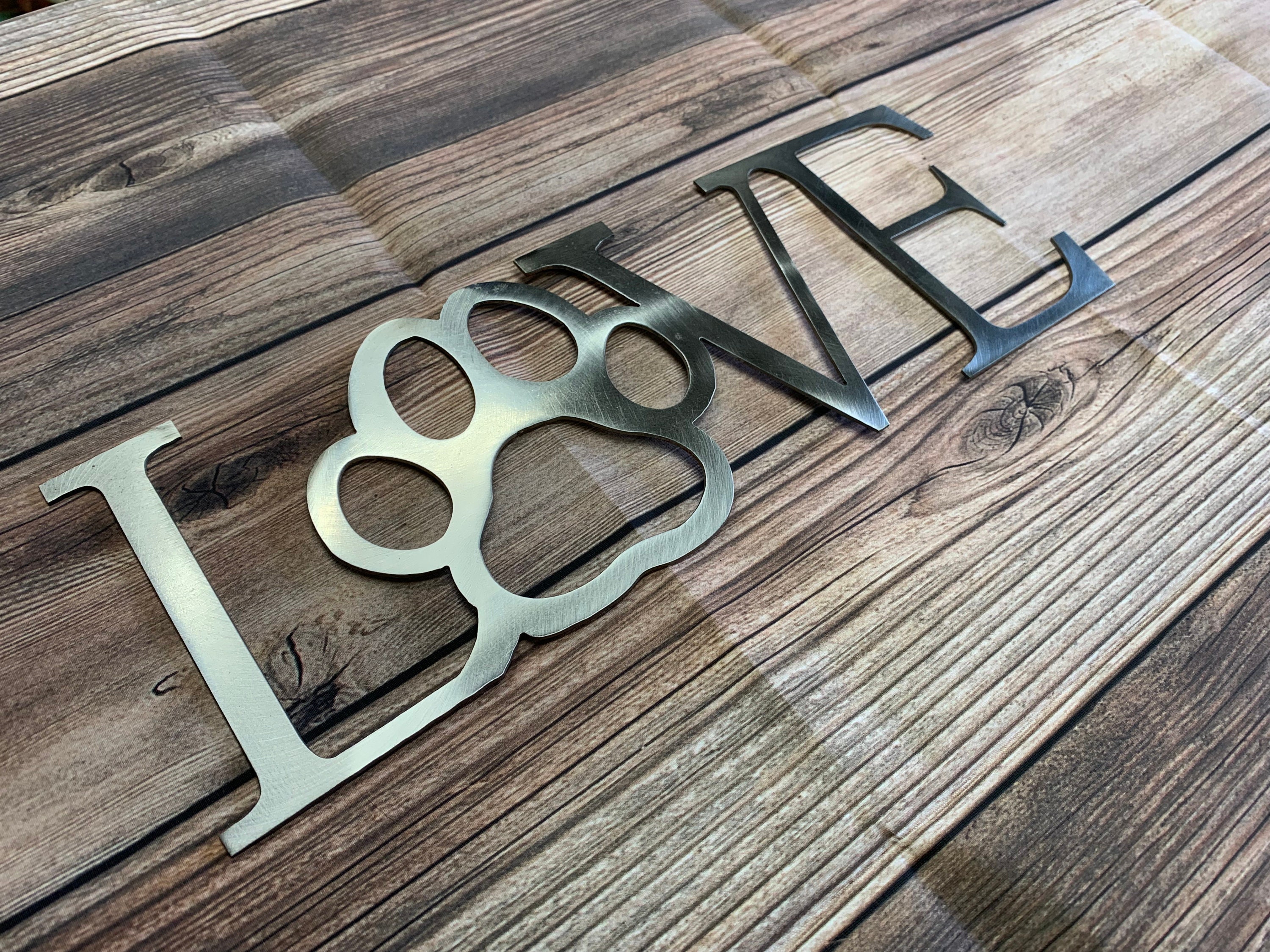 Love Dog Paw CNC Plasma Cut Metal Sign - Etsy