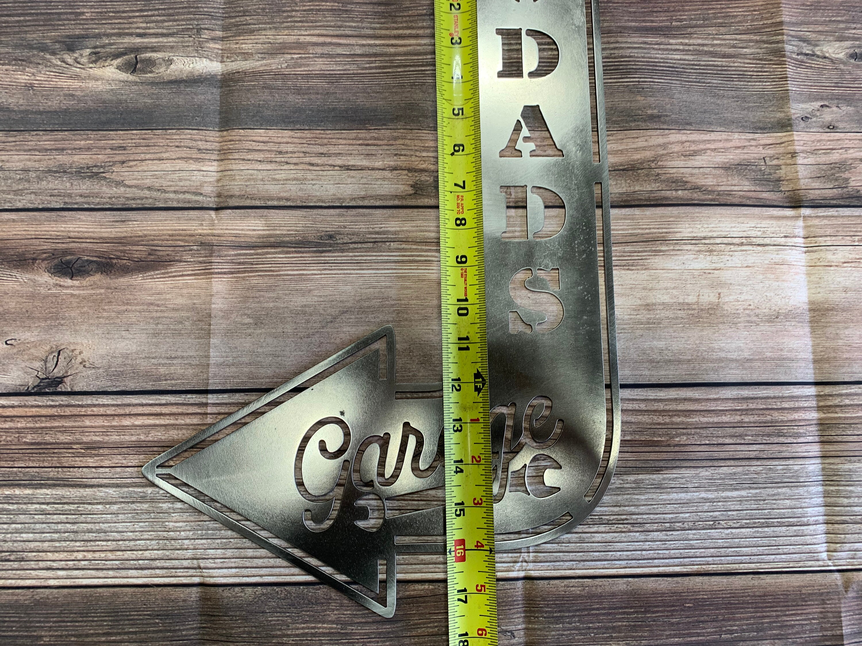 Dads Garage Arrow CNC Plasma Cut Metal Sign 12 Wide 18 Tall - Etsy