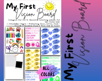 BLUE Themed My Childs First VISION BOARD / Vision Board Kit Designed ...