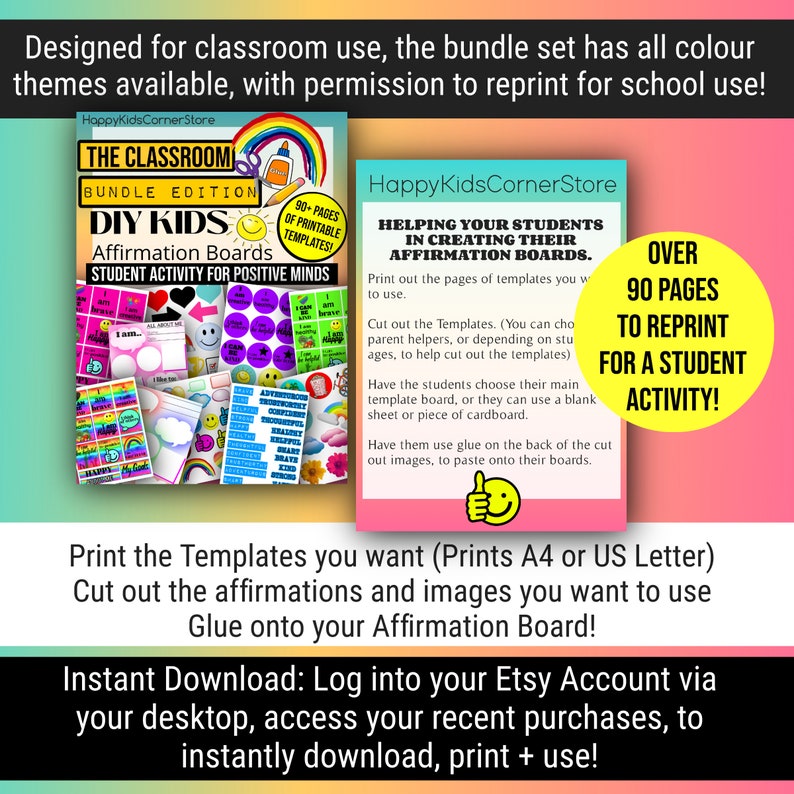 CLASSROOM EDITION KIDS Printable Affirmation Board Templates - Teachers ...
