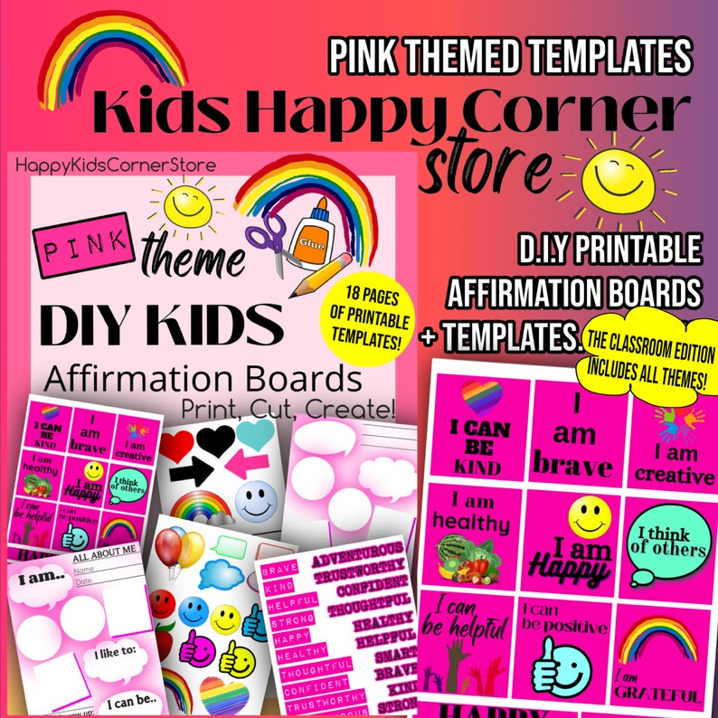 CLASSROOM EDITION KIDS Printable Affirmation Board Templates - Teachers ...