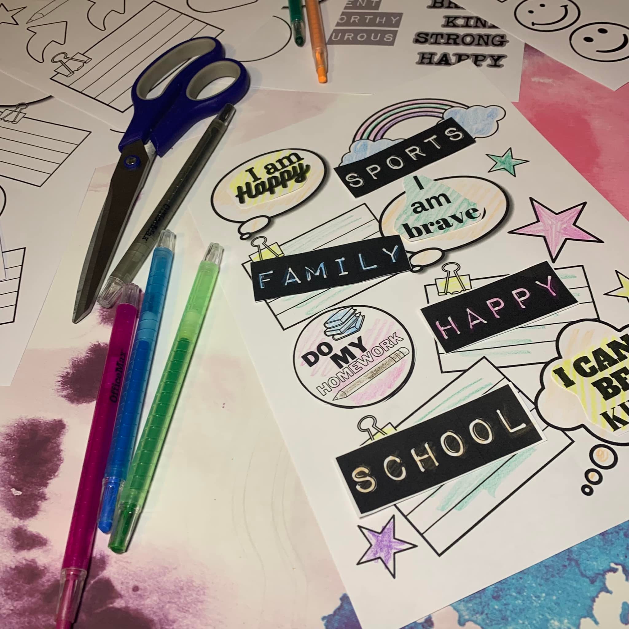 DIY KIDS Coloring Affirmation Boards and Templates (kids Can Color in ...