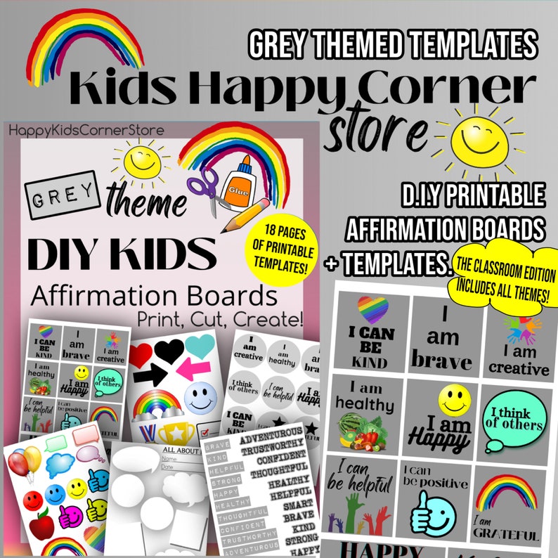 CLASSROOM EDITION KIDS Printable Affirmation Board Templates - Teachers ...