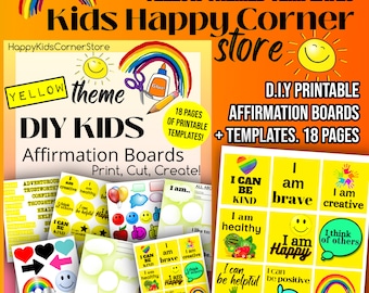 PINK Themed DIY KIDS Printable Affirmation Board Templates - for Kids ...