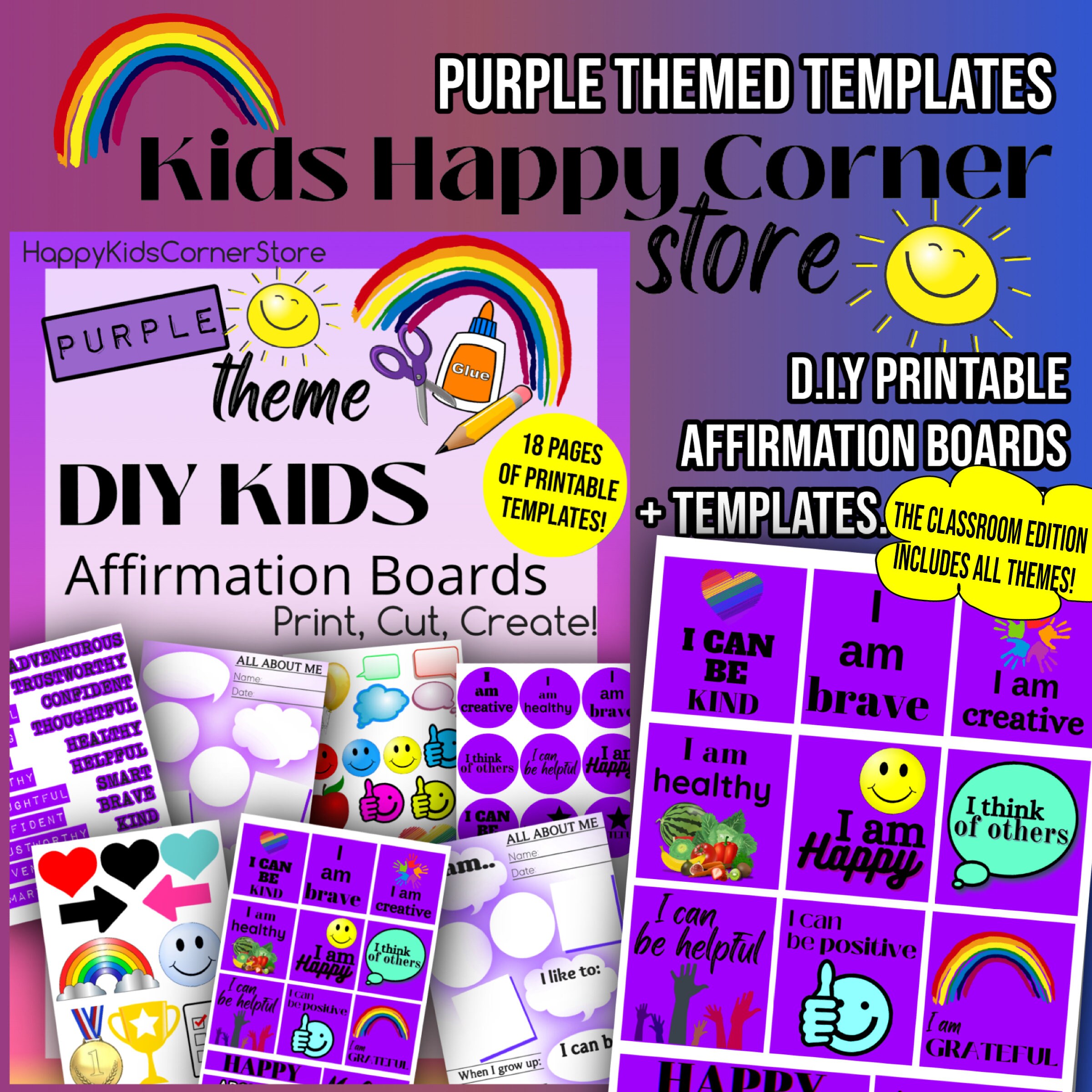 CLASSROOM EDITION KIDS Printable Affirmation Board Templates - Teachers ...