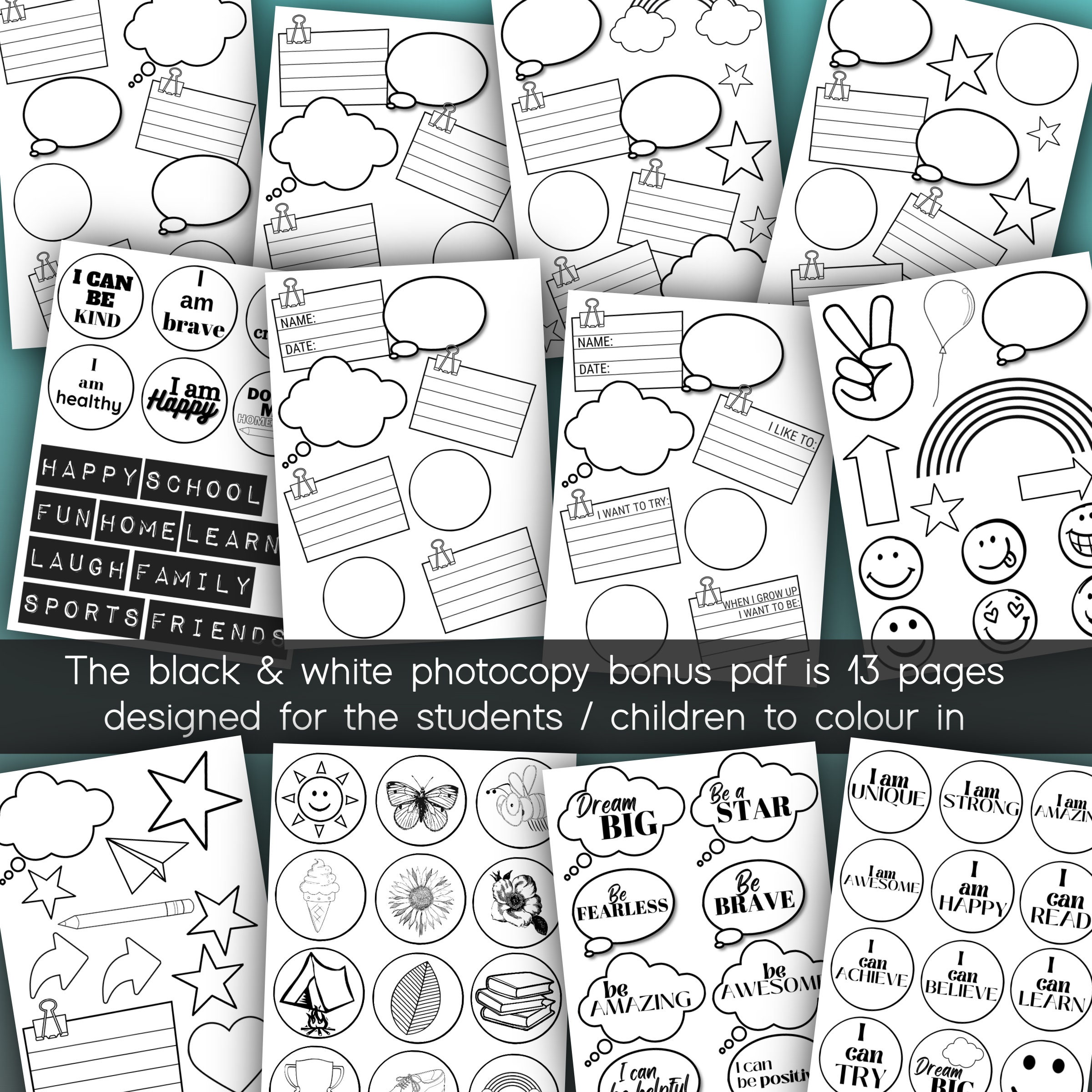 CLASSROOM EDITION KIDS Printable Affirmation Board Templates - Teachers ...