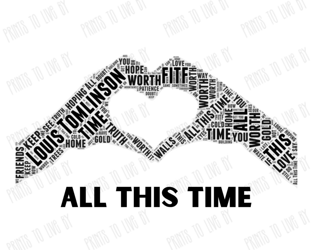 All This Time Lyrics Digital PNG, SVG Image of Two Hands Making a Heart ...