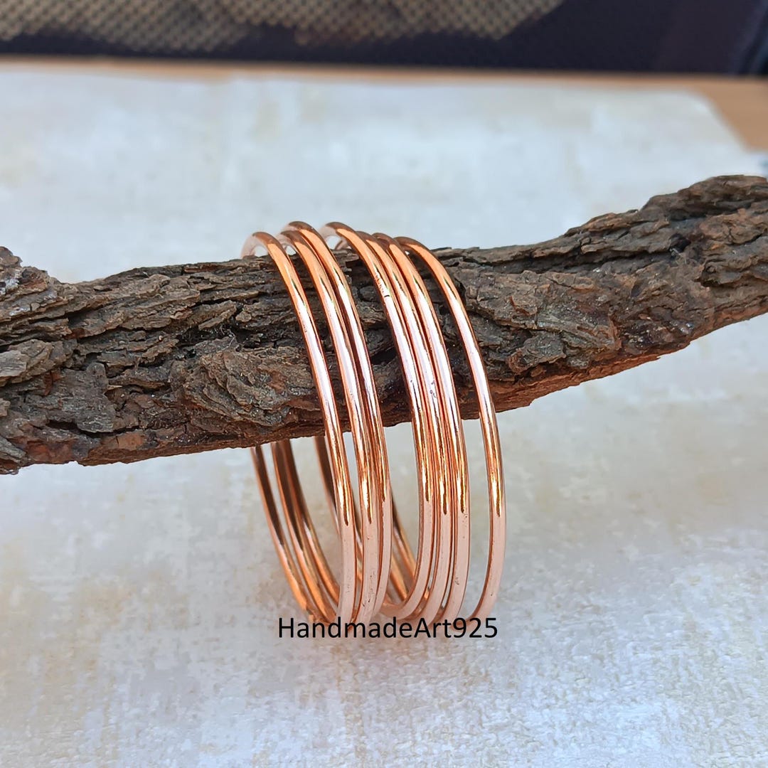7 Set of Bangles , Copper Bangles , Handmade Bangles , Thin Copper ...
