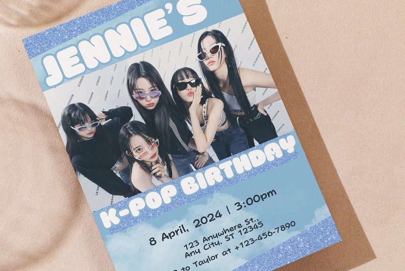 LE SSERAFIM Birthday Custom Invitation for K-pop Party - Etsy