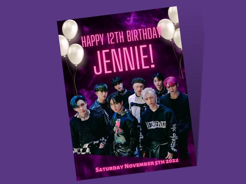 Stray Kids Birthday Party Poster Custom Digital Download K Pop - Etsy
