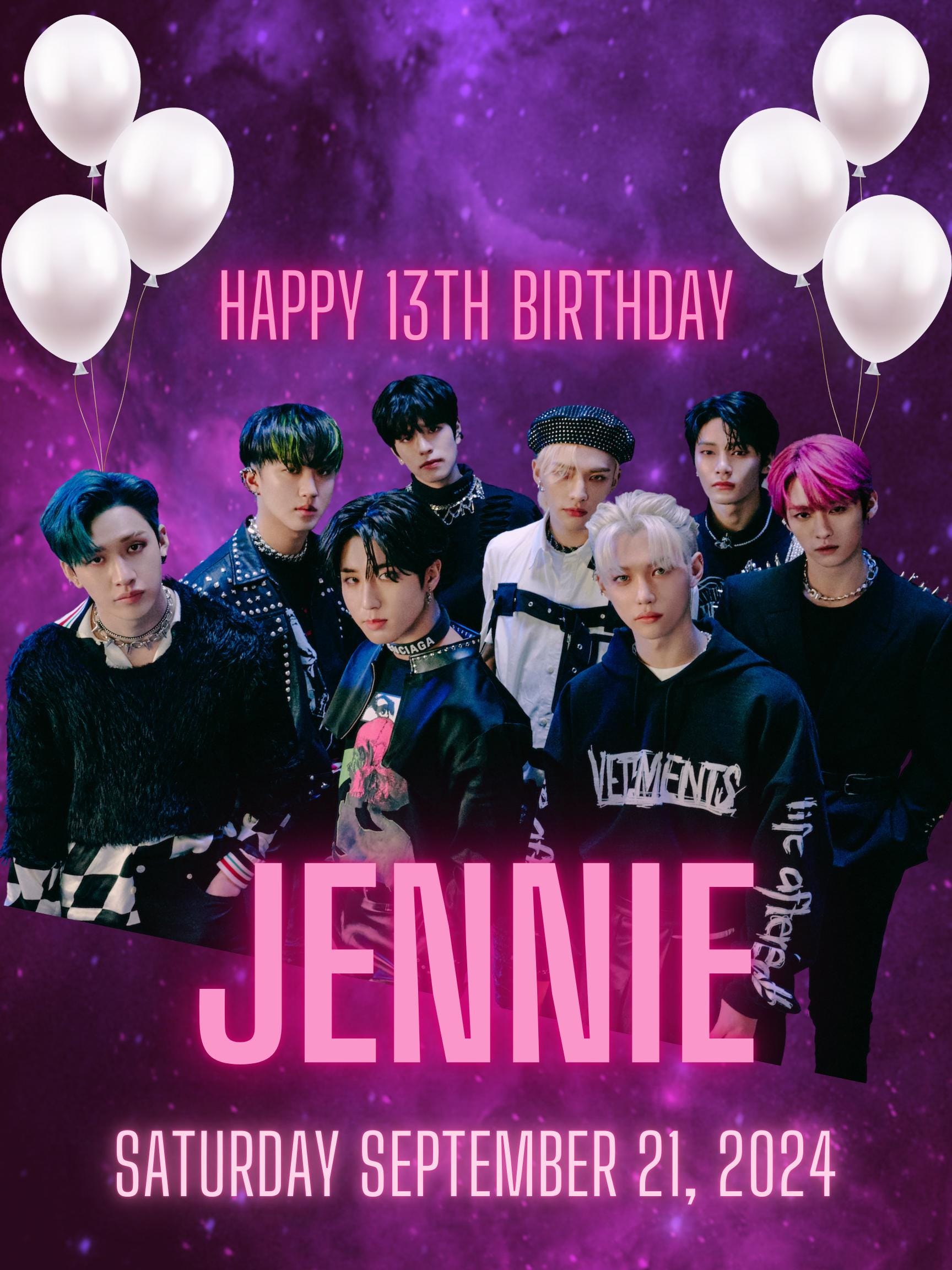 Stray Kids Birthday Party Poster - Custom Digital Download - K Pop - Etsy