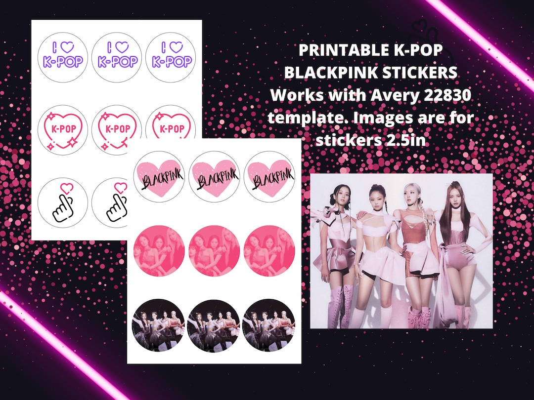 K Pop Black Pink Printable Stickers, Party Favor, Decoration - Etsy