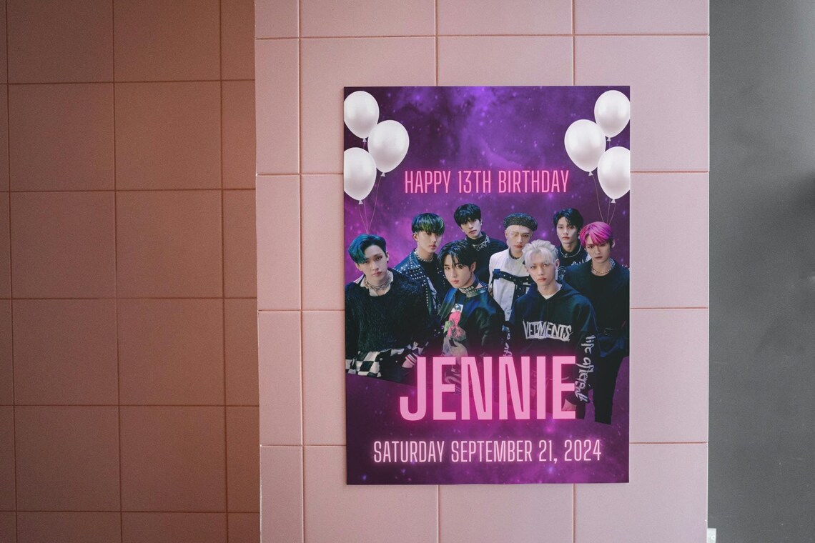 Stray Kids Birthday Party Poster - Custom Digital Download - K Pop - Etsy