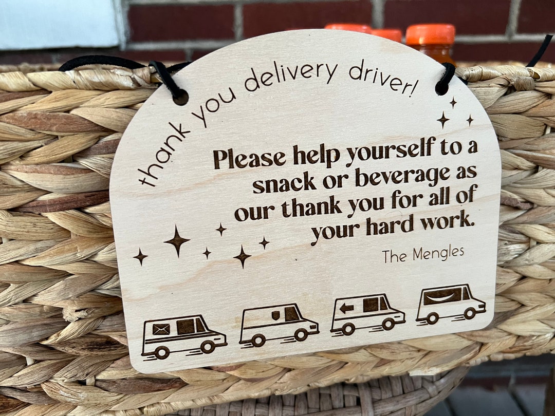 Thank You Delivery Driver Sign, Personalized USPS Snack Sign, UPS Fedex ...