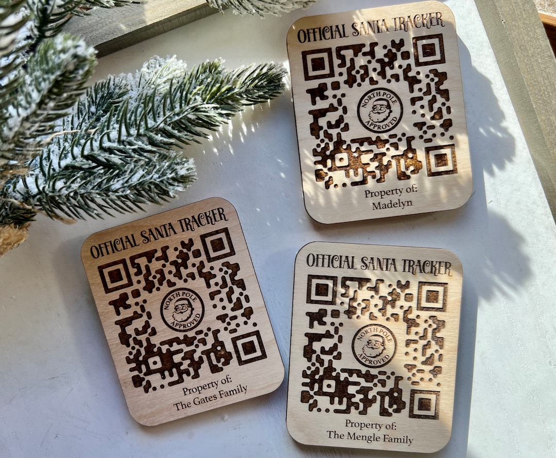 Santa Tracker QR Code Magnet, Christmas Activity Scanner, Holiday ...
