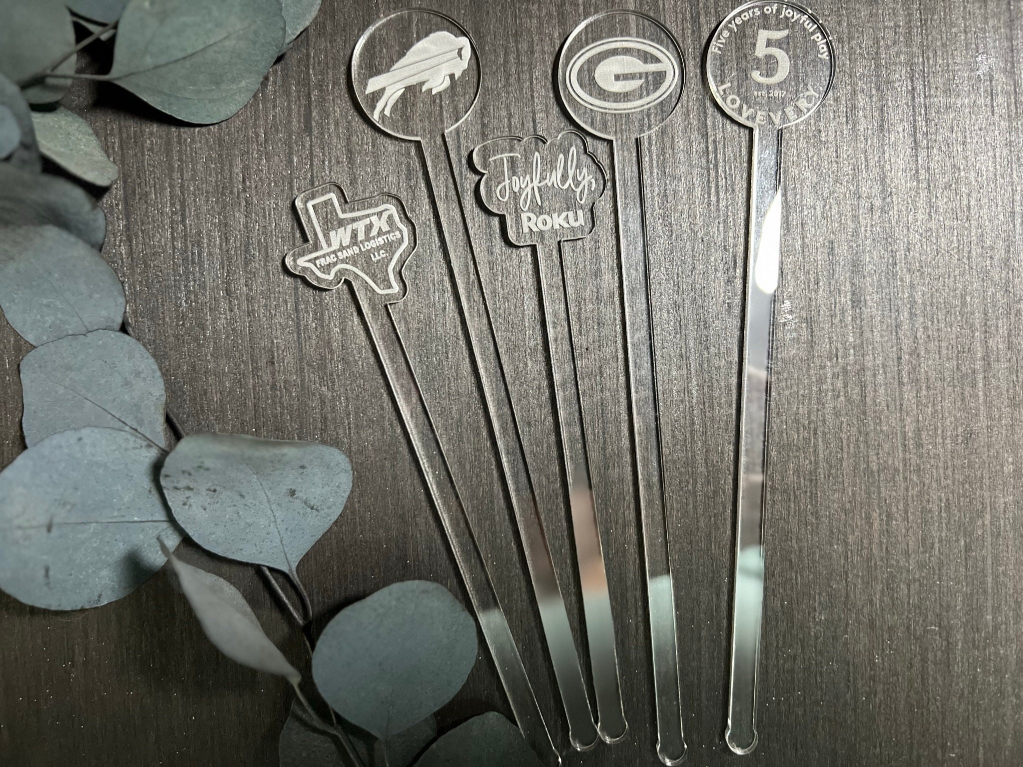Cocktail Stirrer Custom Wedding, Personalized Business Logo Drink ...