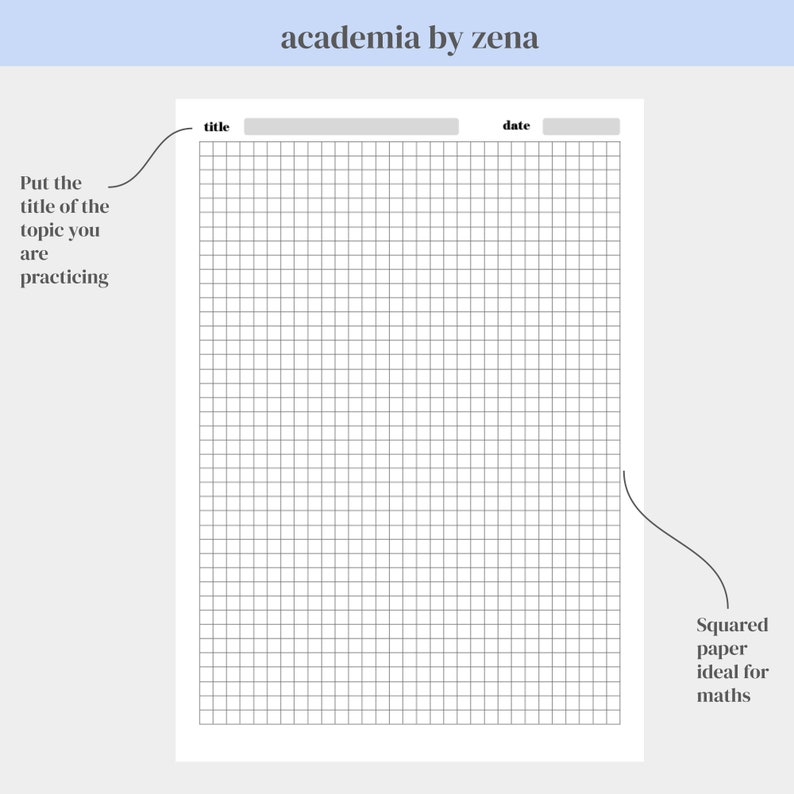 Printable Squared Paper Maths Paper Minimal Graph Paper | Etsy