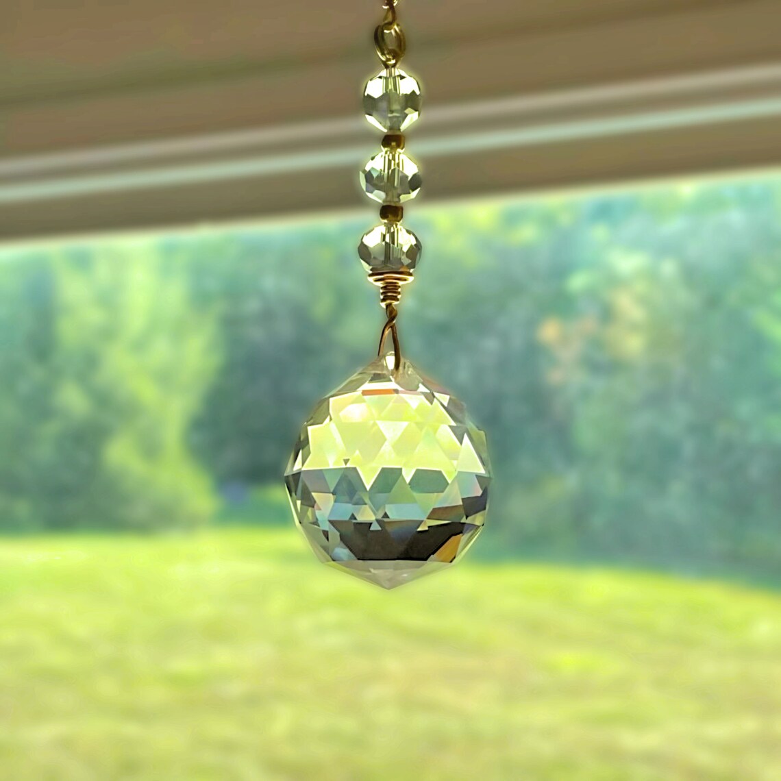 30mm Clear Crystal Globe Suncatcher, Large Prism Globe Rainbow Maker ...