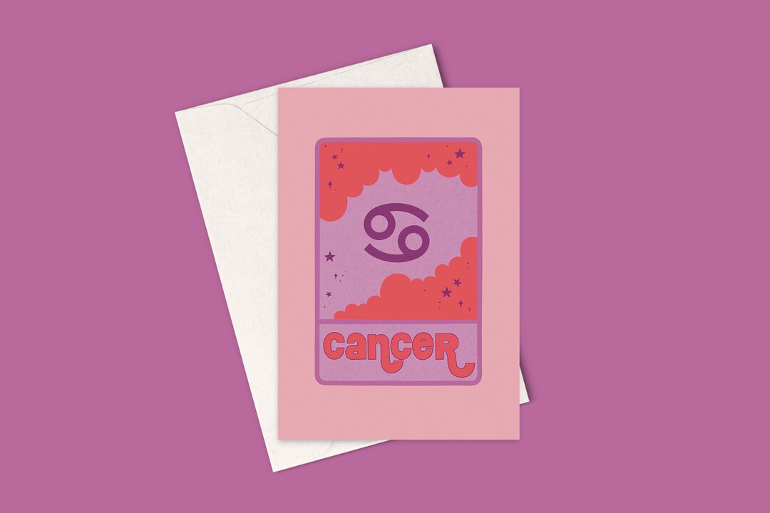 Cancer Birthday Card for Him Birthday Card for Her Horoscope Birthday ...