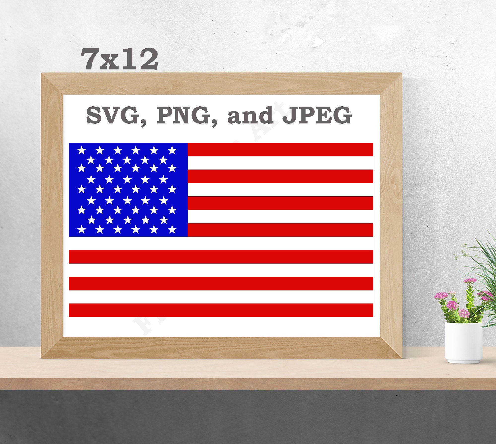 Red White and Blue USA Flag / SVG, PNG and Jpeg / 300dpi / 7in X 12in ...
