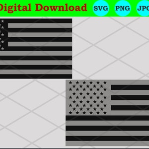 Gray and Black USA Flag / SVG, PNG and Jpeg / 300dpi / 7in X 12in - Etsy