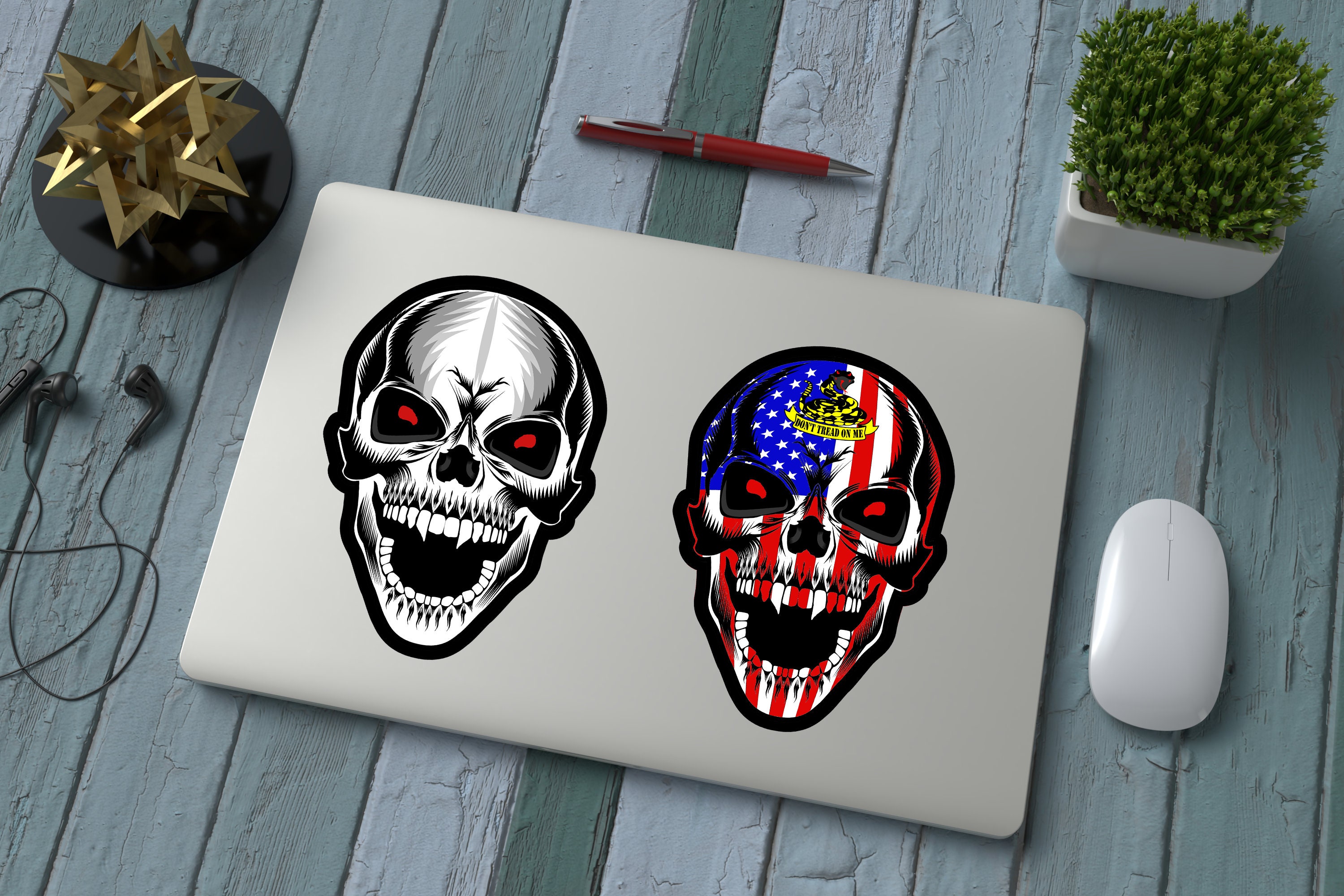 Vampire Skull / Patriotic Don't Tread on Me Skull /svg, Png, Jpg Cut ...