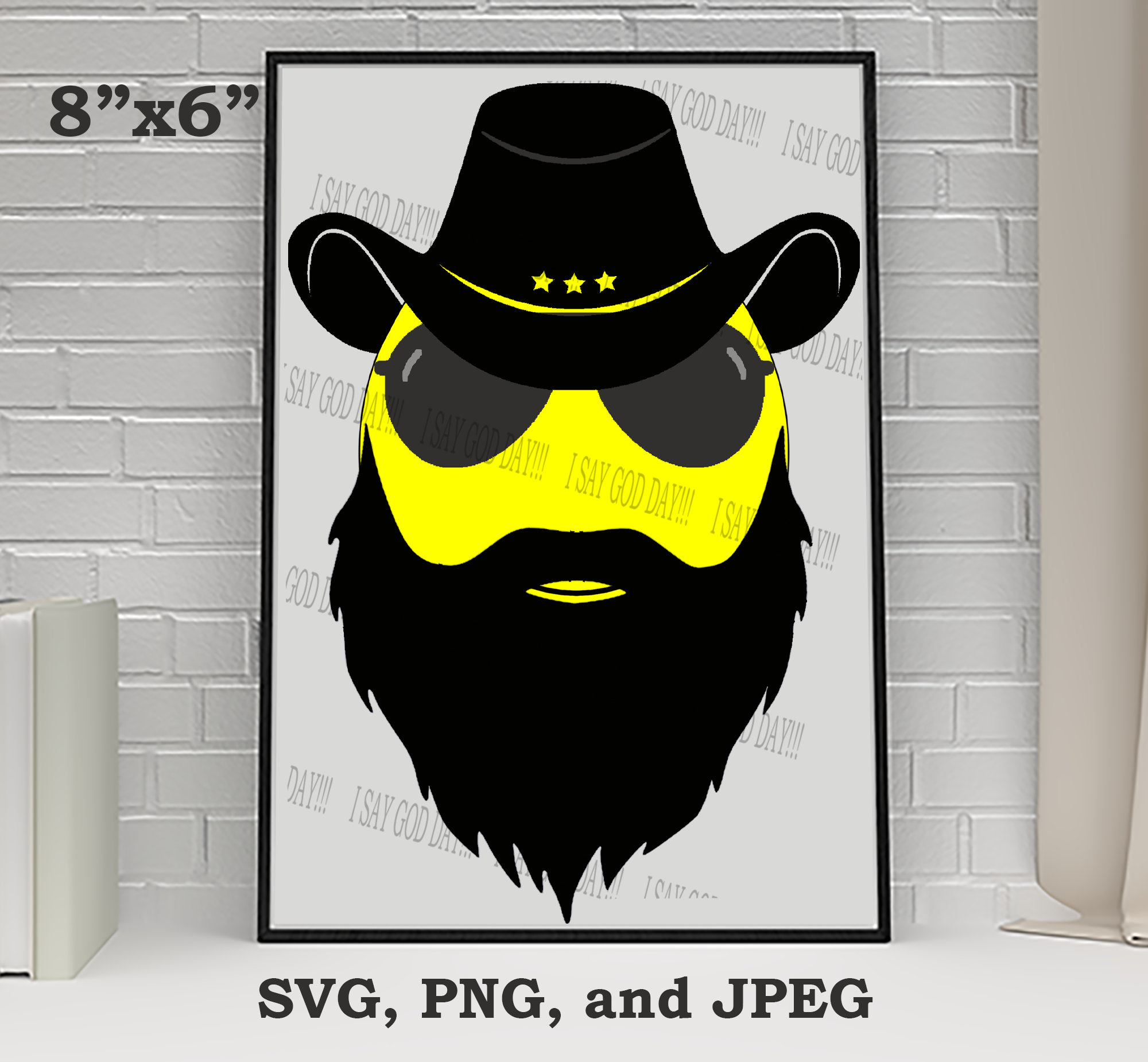 Cowboy Smile Face's \ Cut File \ Svg, Png, Jpg \ Download Image \ Love ...