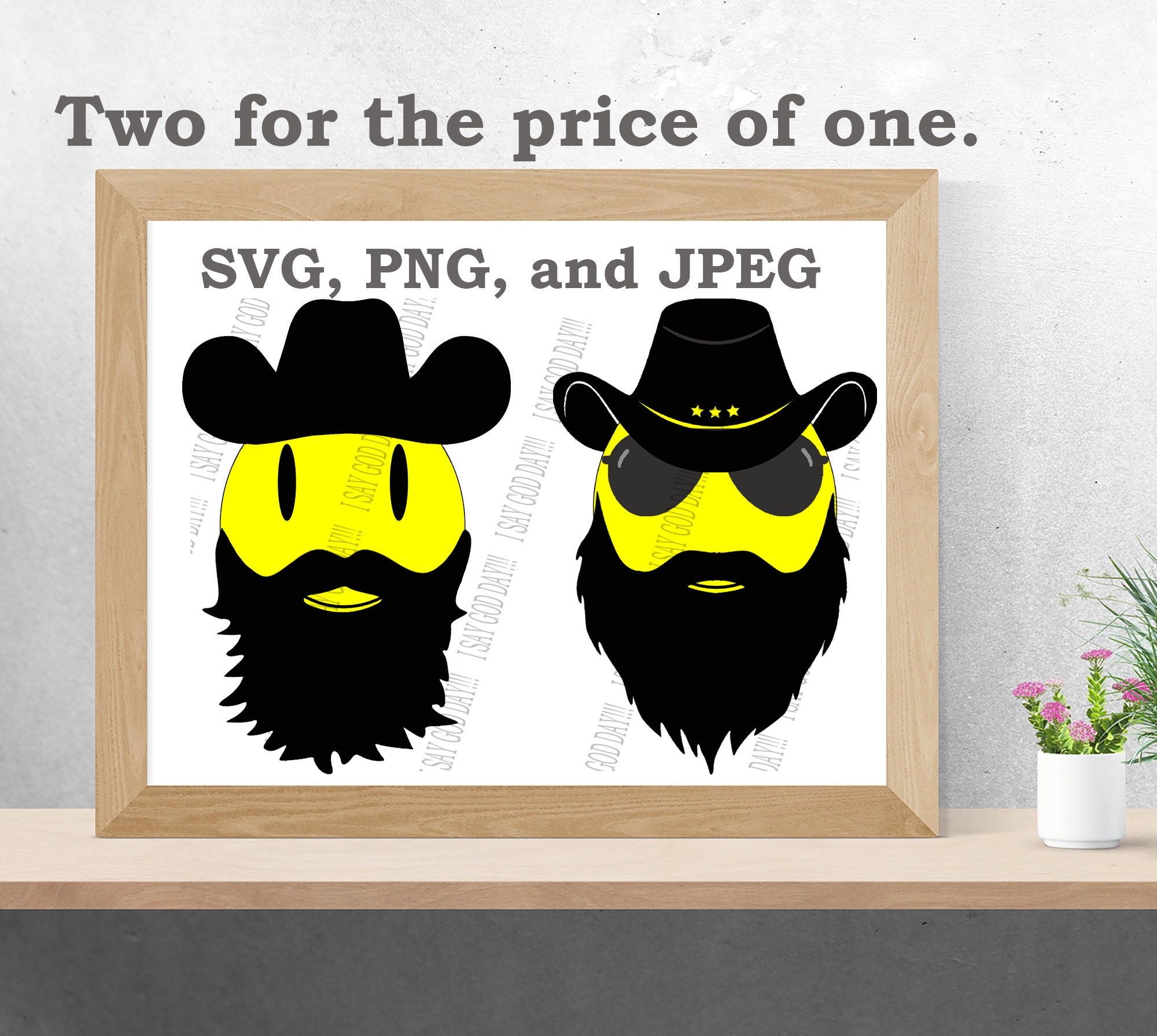 Cowboy Smile Face's \ Cut File \ Svg, Png, Jpg \ Download Image \ Love ...