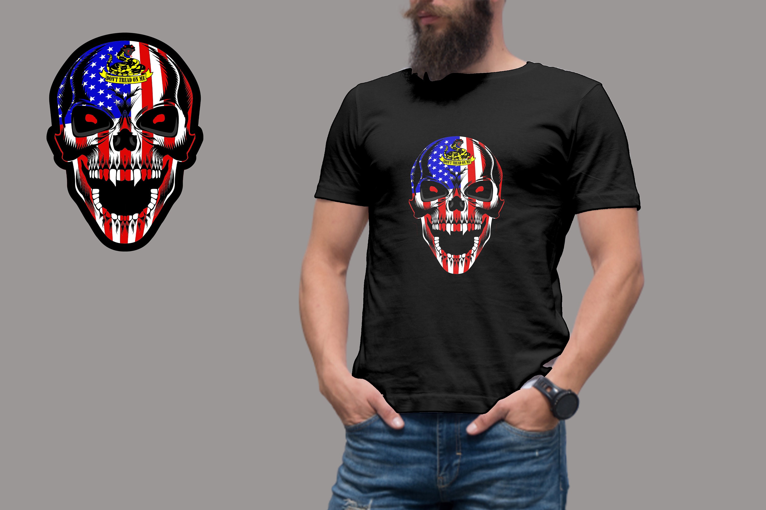 Vampire Skull / Patriotic Don't Tread on Me Skull /svg, Png, Jpg Cut ...