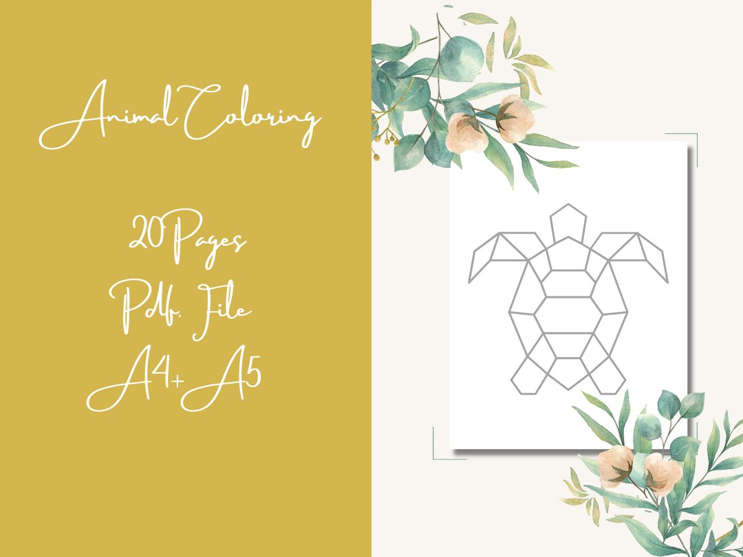 Animal Coloring Paper Digital Coloring Paper Animal Coloring Paper Kids ...