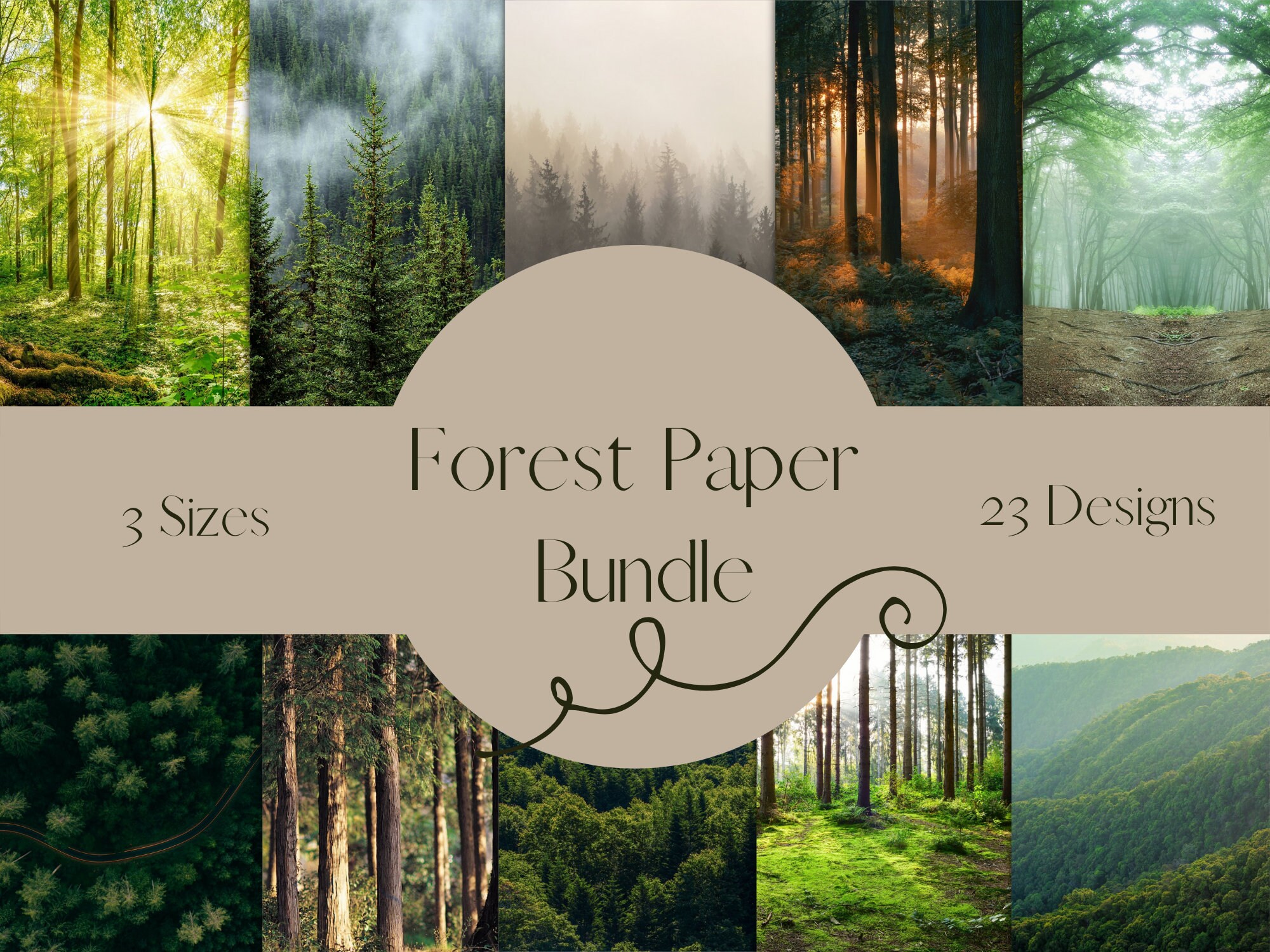 Forest Bundle Digital Paper 23 Designs 3 Sizes Digital - Etsy