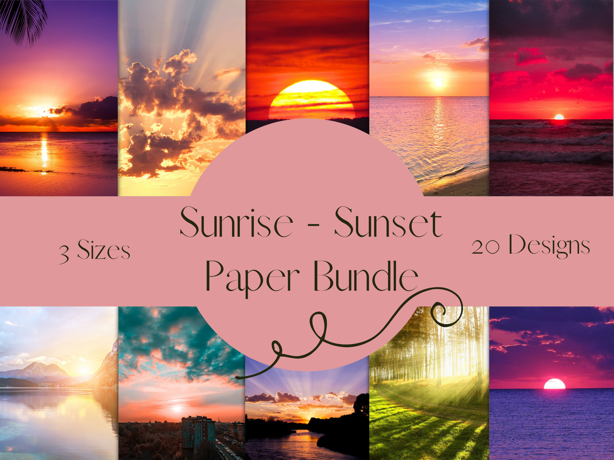 Sunrise Bundle Digital Paper 20 Designs 3 Sizes - Etsy