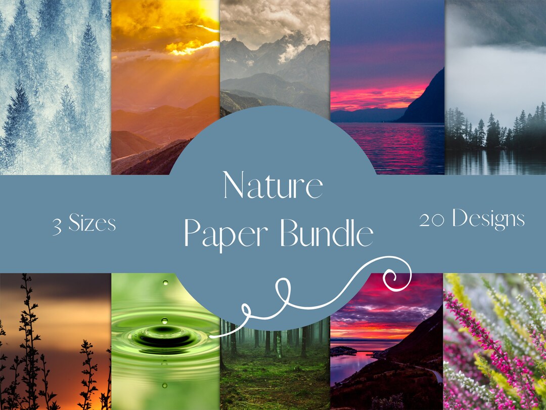 Nature Bundle Digital Paper 20 Designs 3 Sizes Digital Paper Nature ...