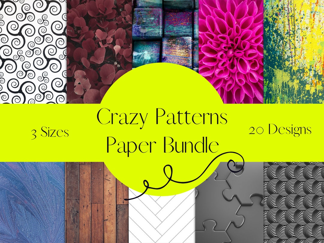 Crazy Patterns Digital Paper 20 Designs 3 Sizes Digital Paper Patterns ...
