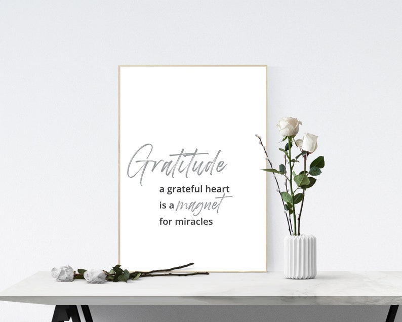 Gratitude Poster Print Printable Poster Manifest Print Word Art Home ...