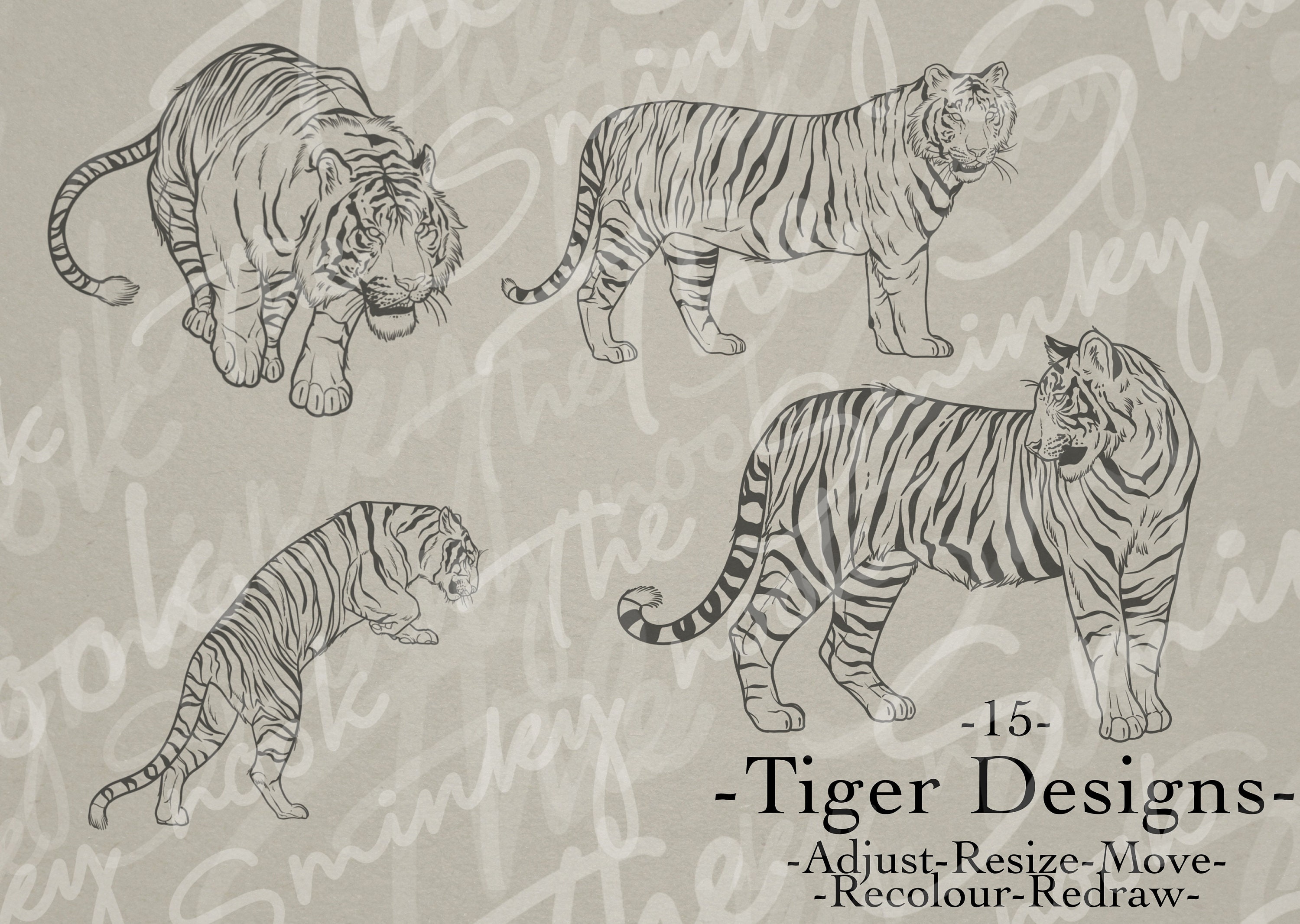 Procreate Tiger Brushes/ Tiger Stamps/ Tattoo Stamps/ Tiger ...
